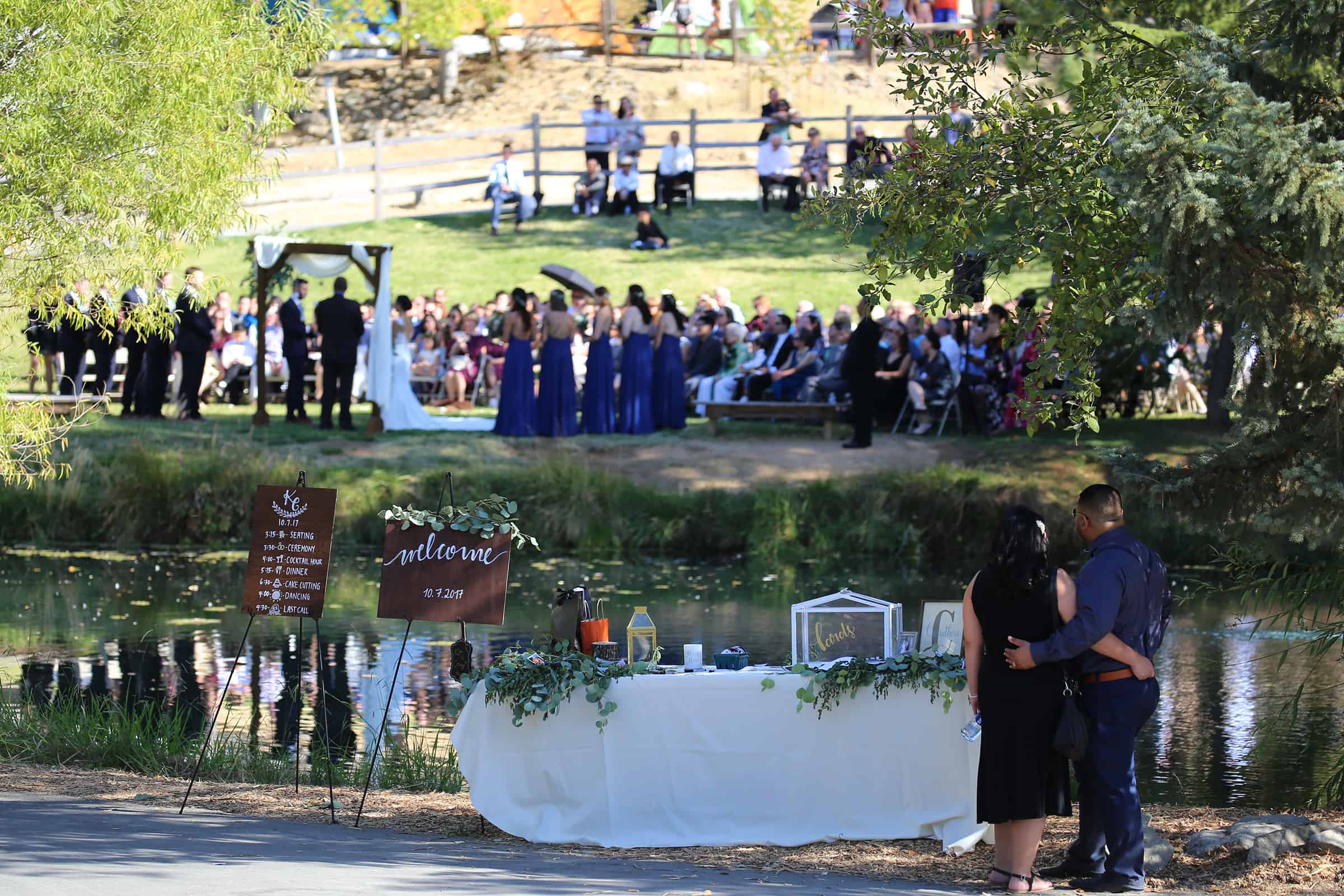 A Rustic and Charming Outdoor Pond Wedding Venue